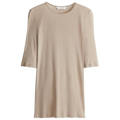 HM S/S女装T恤夏季修身圆领时尚休闲皮马棉上衣1285169