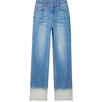 SALT.P可颜2024春复古渐变水洗条纹肌理直筒裤牛仔裤