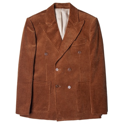 SOARIN英伦风复古灯芯绒西装外套男 老钱风绅士商务双排扣单西服