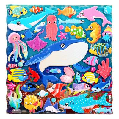 可爱动物汽车恐龙立体卡通贴画