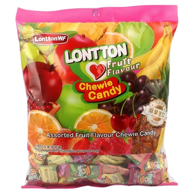 【一袋约150颗】马来西亚进口lonttonWF什锦水果软糖解馋糖果零食