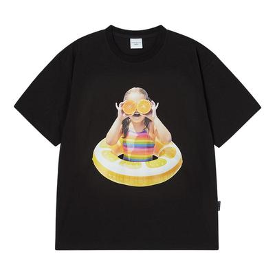 泳圈女孩印花短袖T恤/夏季新款