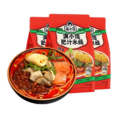 满小饱肥汁米线112.6g*3桶+肥汁拉面112.6g*3桶免煮冲泡夜宵