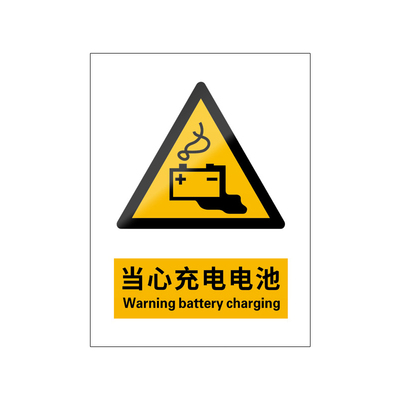 当心充电电池5张装/新国标标识牌
