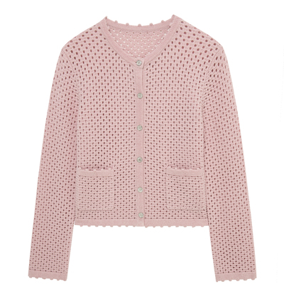 WITTYFOX羊毛针织衫镂空圆领