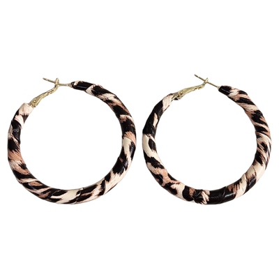 复古豹纹美拉德耳环2025新款