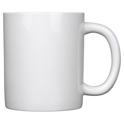 纯白色陶瓷马克杯大容量喝水杯