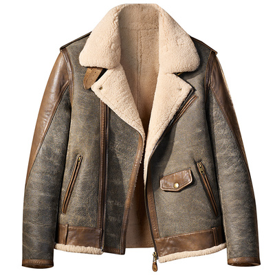 皮衣男款飞行员夹克外套