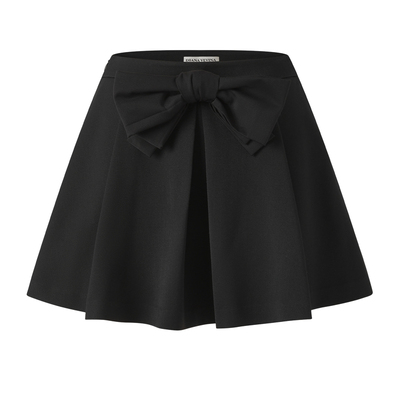 DIANAVEVINA2026春夏新款学院风可脱卸蝴蝶结A字女高腰百褶短半裙