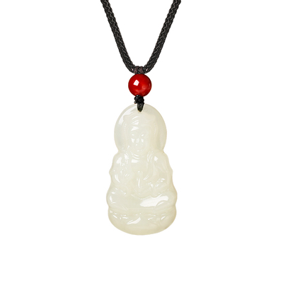 天然真品和田玉观音头吊坠男女款佛像玉石玉佩玉坠菩萨护身符礼物