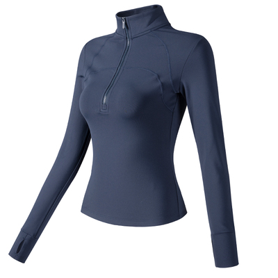 健身女孩半拉链加绒显瘦瑜伽长袖