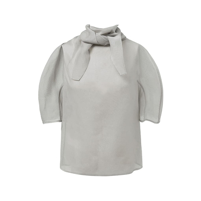 Amomento2025新款网纱透视短袖