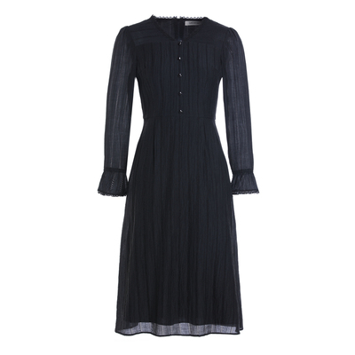 正式场合内搭黑色长裙天丝连衣裙