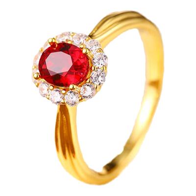 1克拉鸽血红宝石戒指女