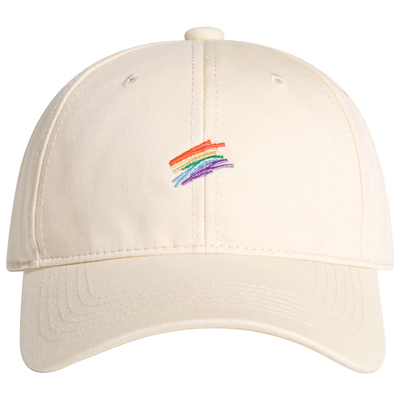 日系工装复古重磅彩虹刺绣棒球帽
