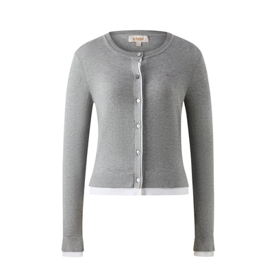 ELAND毛针织衫单排扣假两件