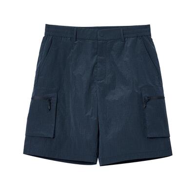 j区绫致[AT系列]杰克琼斯男夏短裤格纹肌理面料百搭风刺绣休闲裤