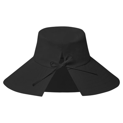 原纱防晒蝴蝶结后系带防晒帽