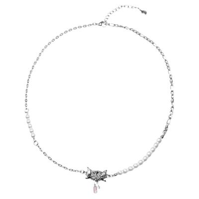 AWE官方蝴蝶结珍珠项链女宝石