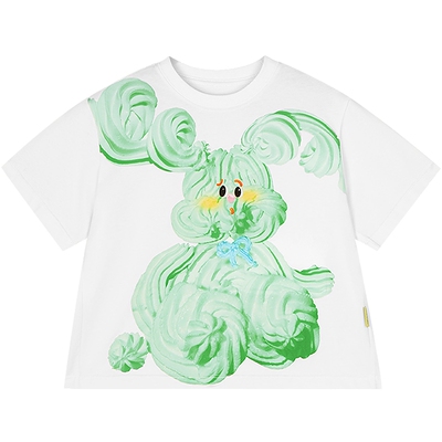 woobaby儿童短袖T恤男女童夏季毛怪艾草防螨凉感防蚊防叮咬上衣