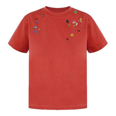 ANTIDOTE（女款）趣味贴纸印花水洗重磅宽松圆领短袖情侣T恤