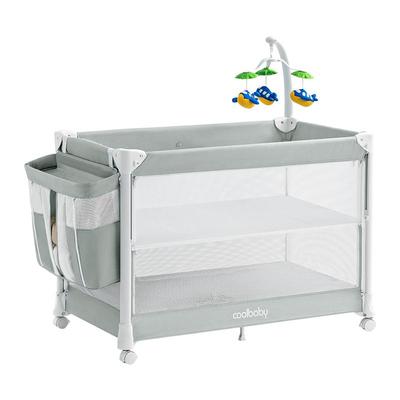 coolbaby折叠婴儿床一键开合