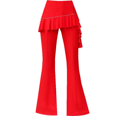 广场舞摩登舞蹈裙裤拉丁跳舞裤子女长裤水兵舞练功吉特巴微喇叭裤