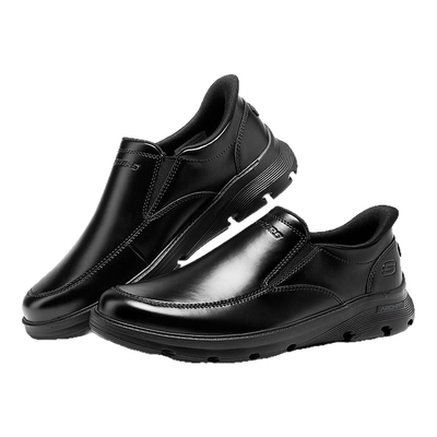 斯凯奇闪穿鞋|春季男一脚蹬稳定弧商务休闲鞋牛皮鞋软底通勤鞋