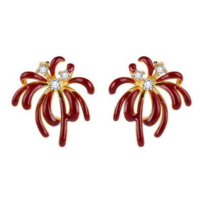 999纯银针璀璨烟火耳钉女