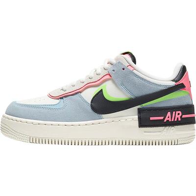 Nike/耐克正品Air Force 1 Shadow AF1粉蓝马卡龙休闲板鞋CU8591