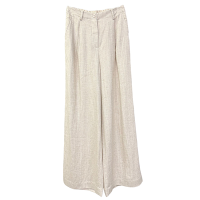 尖货！天丝亚麻高腰休闲阔腿西裤