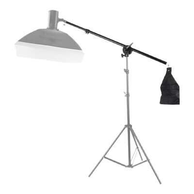 直播补光灯摄影顶灯影室灯闪光灯支架横杆万向轮横臂杆摄影支撑架1/4螺丝口闪光灯支架可伸缩通用型横臂杆