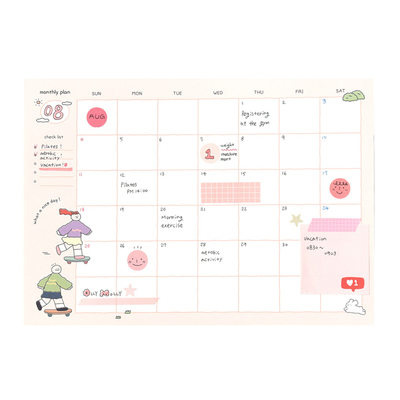 monolike卡通桌面日程规划记事本