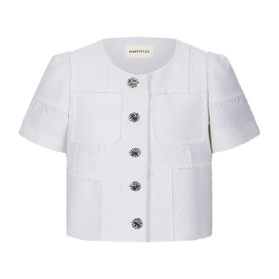 宝姿PORTSPURE女装夏季系小香风优雅淑女贵千金温柔短袖衬衫上衣