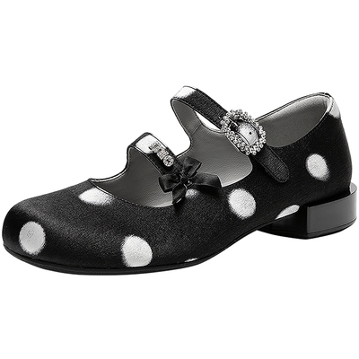 MIO米奥miu系玛丽珍多条带2025秋季新款蝴蝶结水钻圆头芭蕾单鞋女