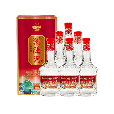 浏阳河42度M8白酒纯粮酒浓香型450ml*6瓶整箱高档水晶盒送礼酒类