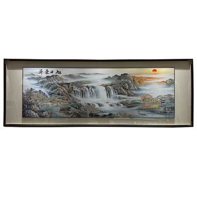 新中式高端旭日东升铜雕画纯手工