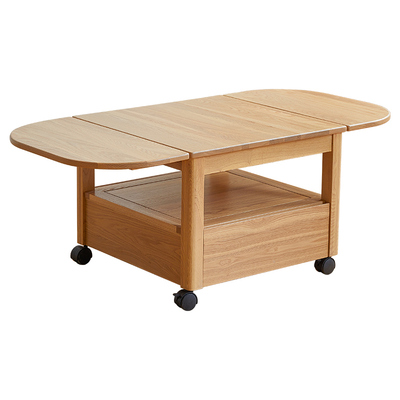 北美白蜡木全实木茶几折叠移动