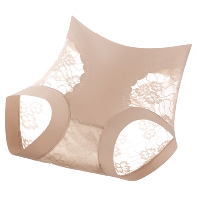 UFEEL内裤女无痕底裤2025新款高腰蕾丝性感抗菌黑色收腹裤86437