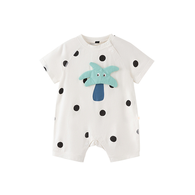 papa爬爬婴儿连体衣夏季纯棉婴幼儿衣服立体图案造型宝宝短款爬服