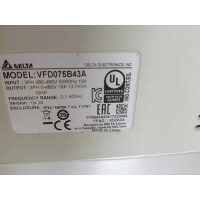 台达变频器VFD055B43AVFD075B43A的