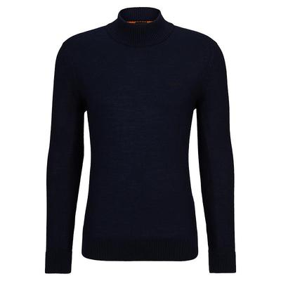 HugoBoss橙标男纯色中高领毛衣