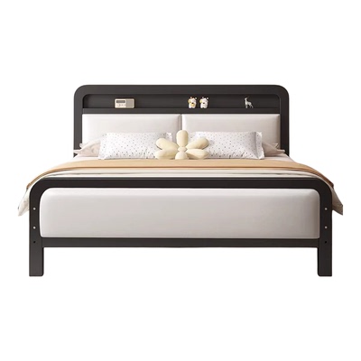 铁艺双人床家用1.8m床加粗加厚铁床不锈钢单人床架出租房用铁架床