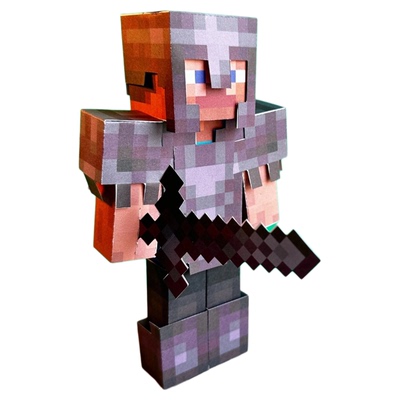 我的世界史蒂夫盔甲纸模