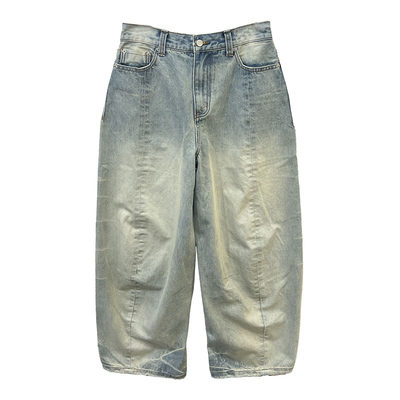 牛仔裤2026春季分割线垂感