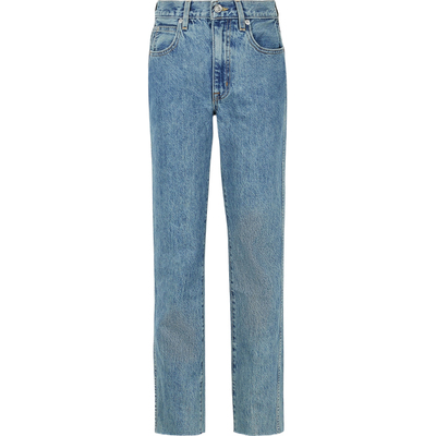 【38开门红】SLVRLAKE女毛边高腰直筒休闲牛仔裤