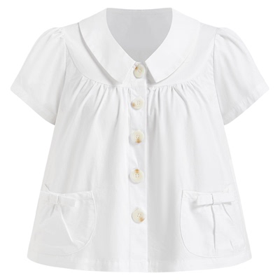 CIDERmiu系棉彼得潘翻领系蝴蝶结口袋纽扣宽松上衣114769752