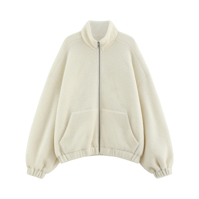 立领宽松廓形拉链外套