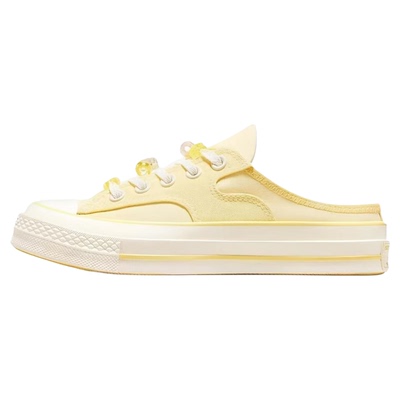 匡威柠檬黄串珠一脚蹬女帆布鞋