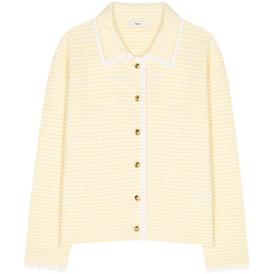 CRUSH条纹手勾边开衫